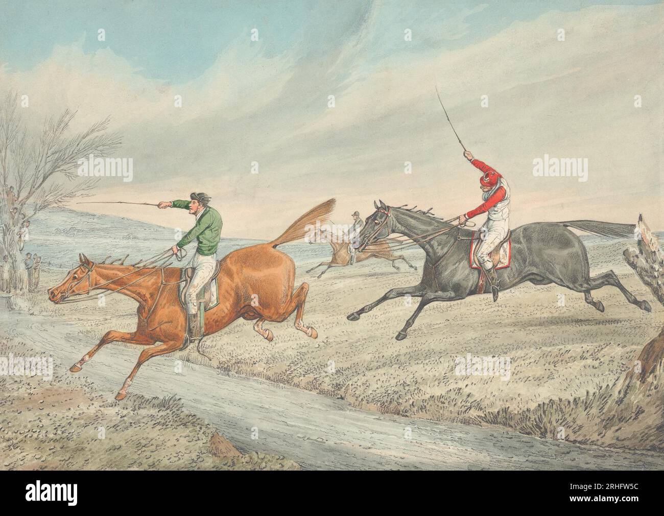 Steeplechasing: Three Riders Taking a Brook circa 1825 by Henry Thomas ...