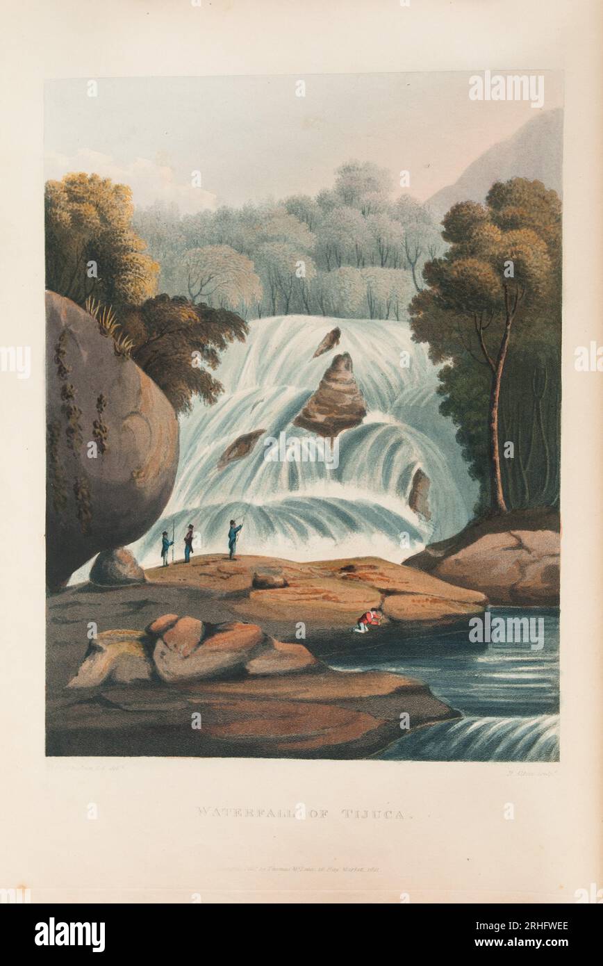 Waterfall of Tijuca 1822 by Henry Thomas Alken Stock Photo - Alamy