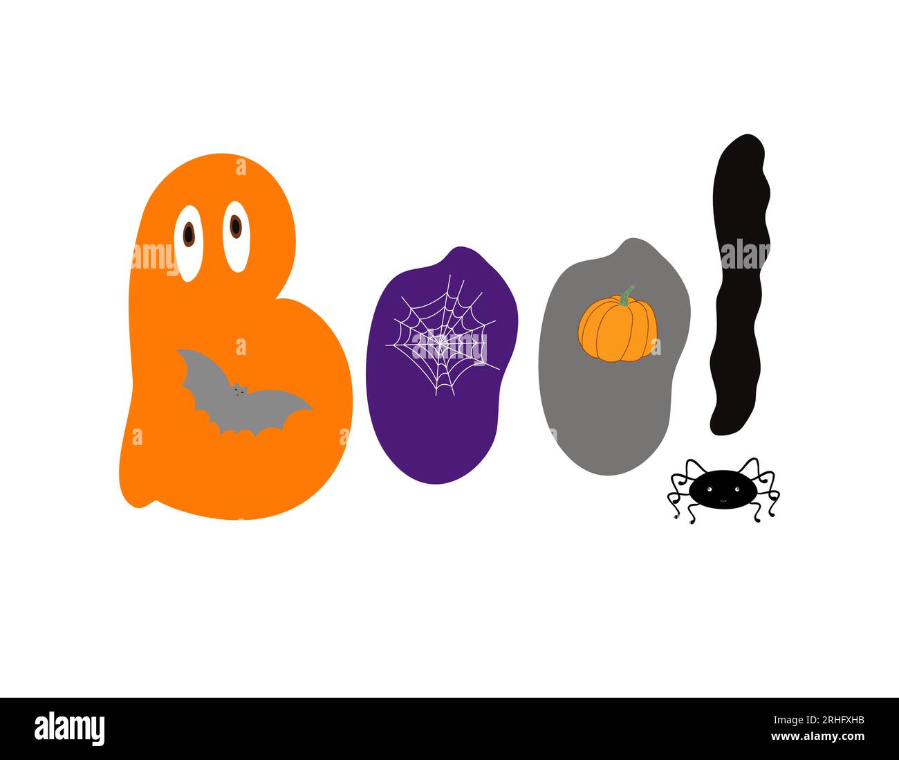 Boo Traditional Halloween scary phrase holiday design element quote for ...