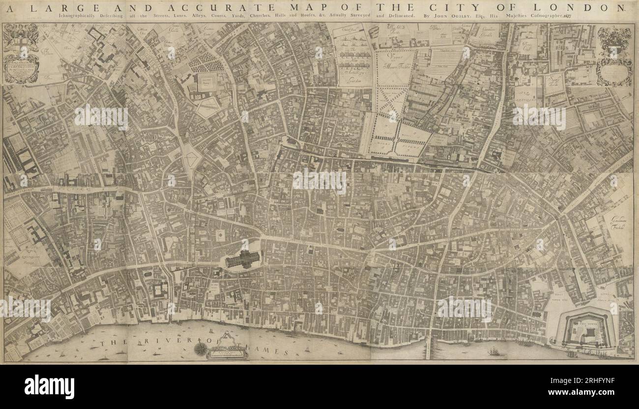 17th century london map hi-res stock photography and images - Alamy