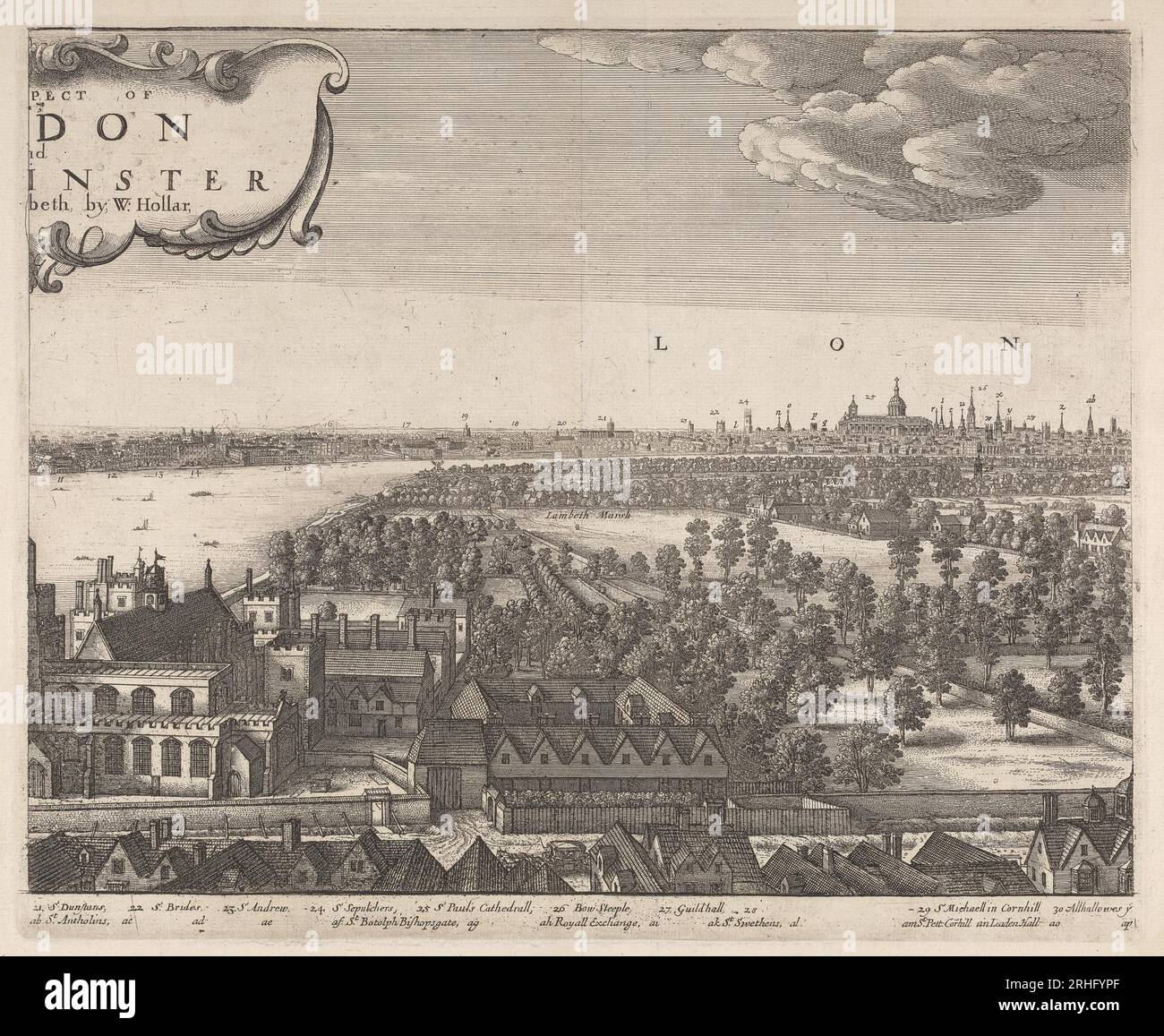 The Prospect of London and Westminster taken from Lambeth (sheet 3) by ...