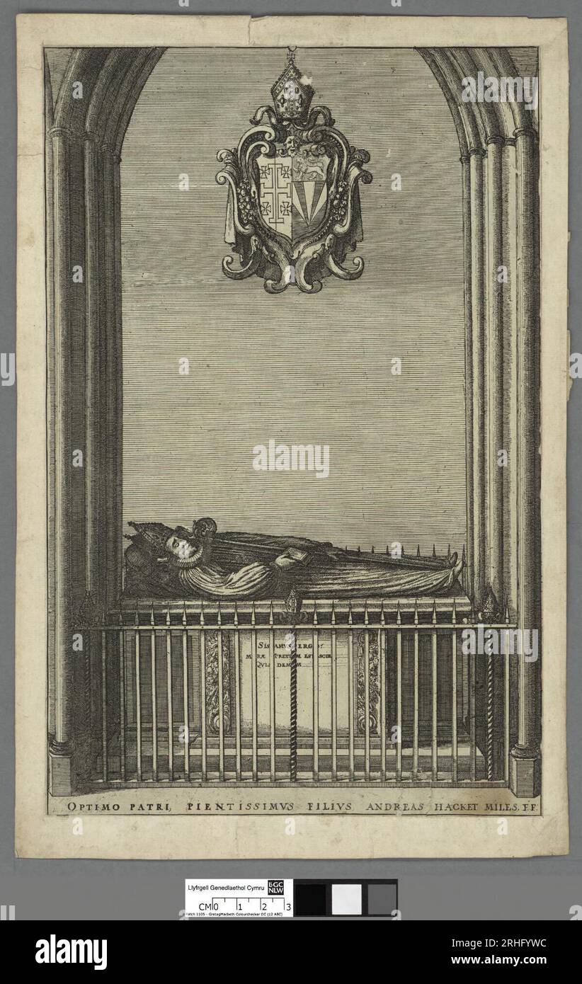 Tomb and effigy of John Hacket 1674 by Wenceslaus Hollar Stock Photo - Alamy