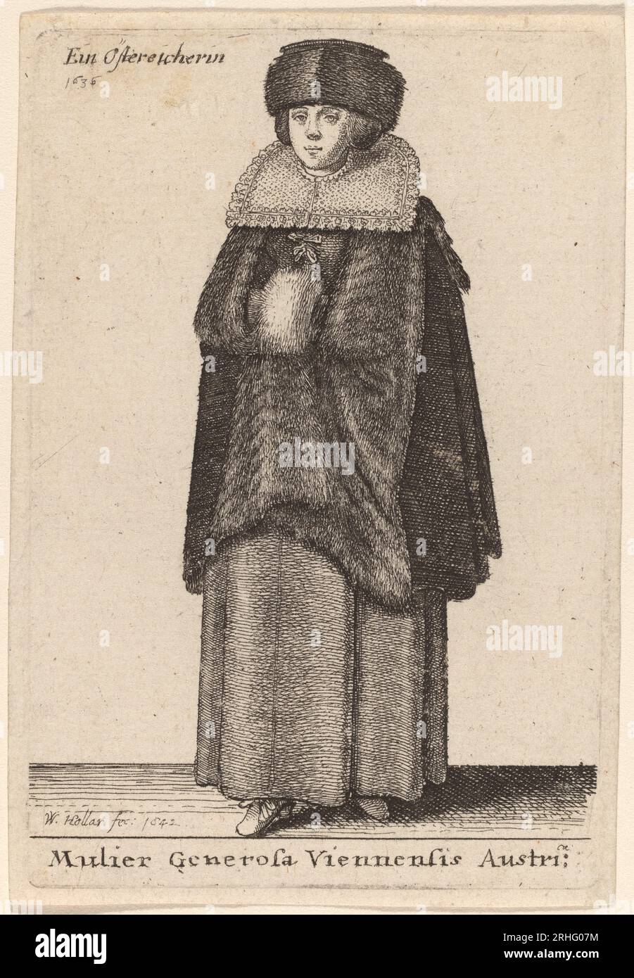 Mulier Generosa Viennensis Austri 1642 by Wenceslaus Hollar Stock Photo ...