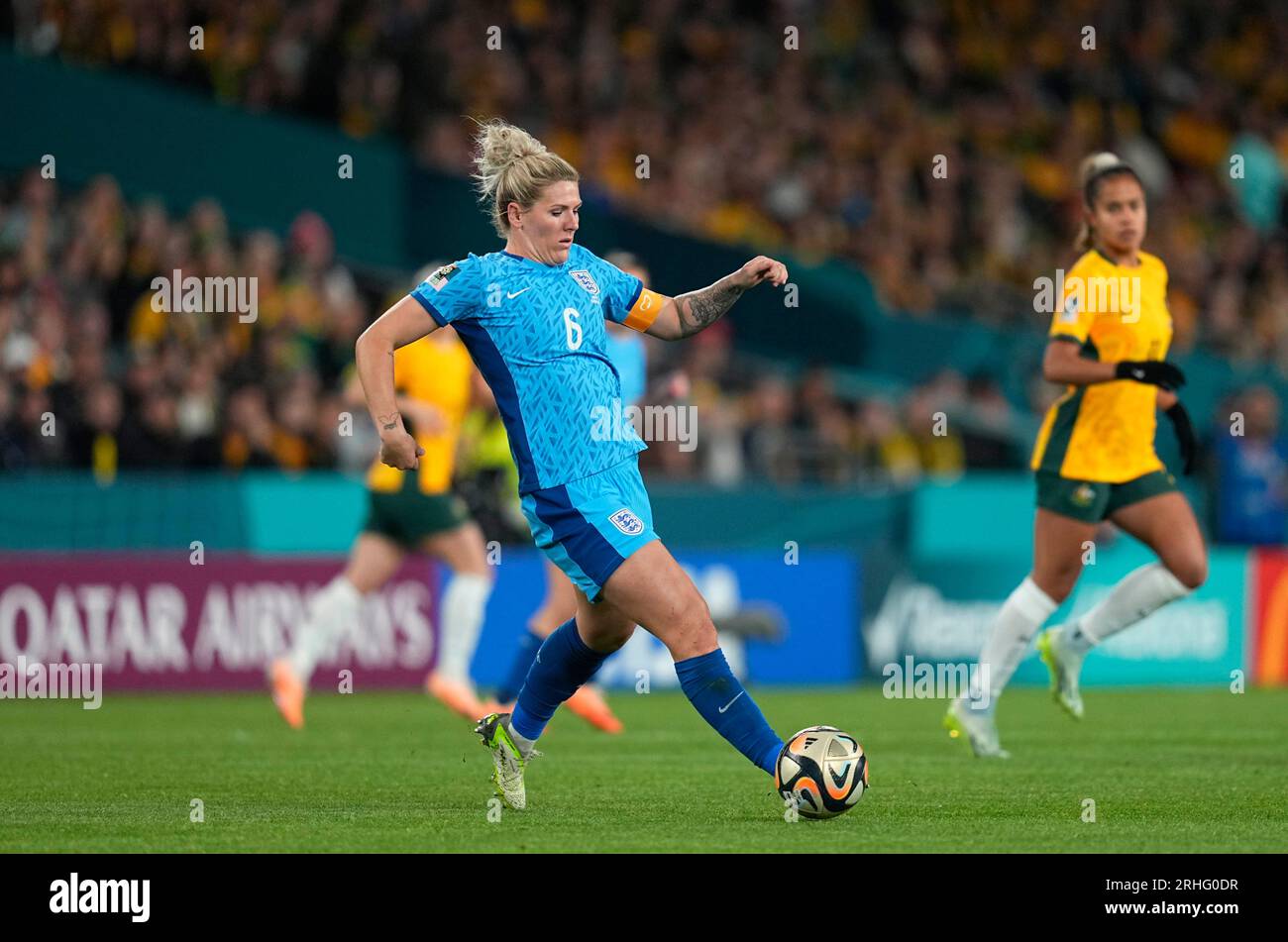 Sydney, Australia. August 16 2023: Millie Bright (England) controls the ...