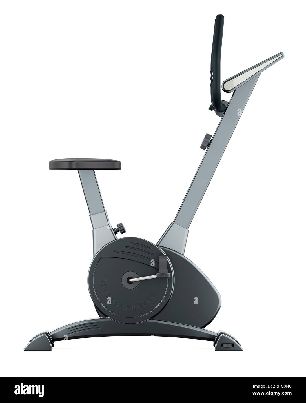 Exercise bike, front view. 3D rendering isolated on white background ...