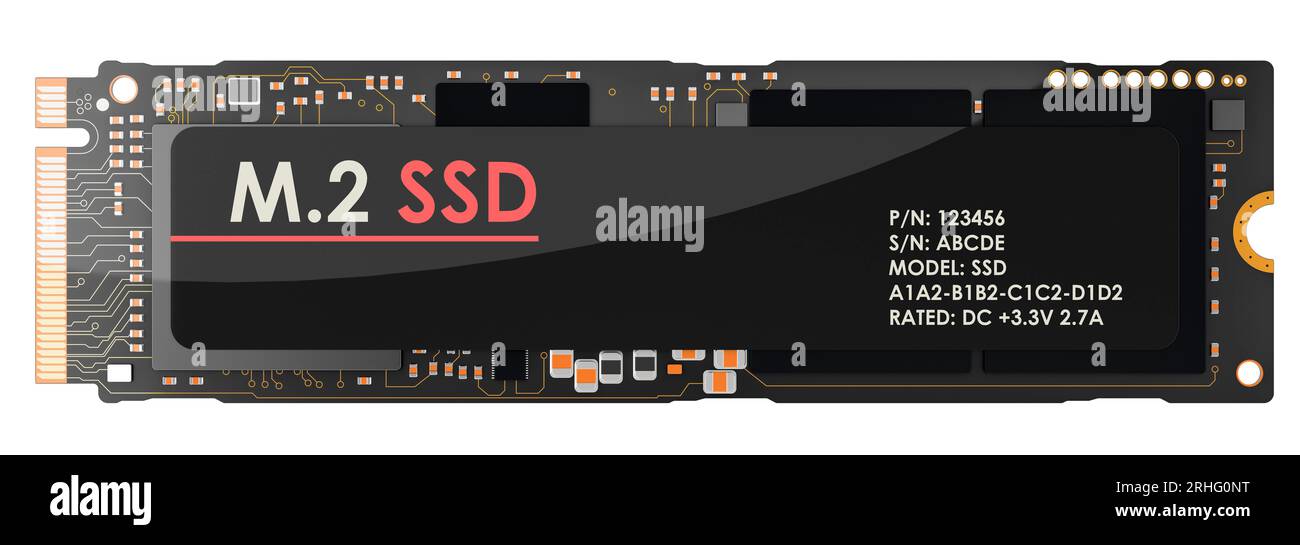 M2 SSD, 3D rendering isolated on white background Stock Photo - Alamy