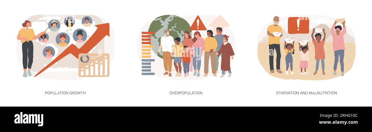 Demographics isolated concept vector illustration set. Population ...