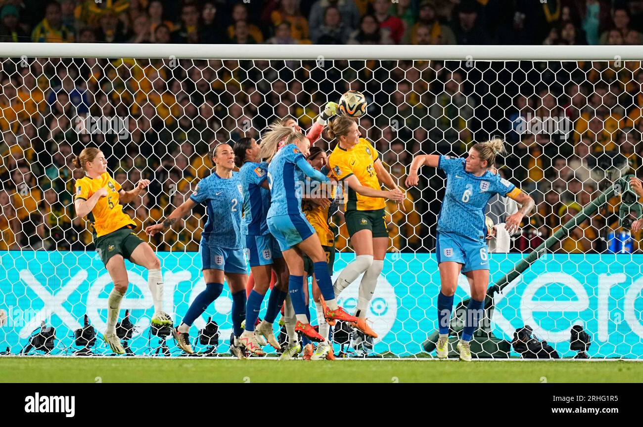 Sydney, Australia. August 16 2023: Mary Earps (England) controls the ...