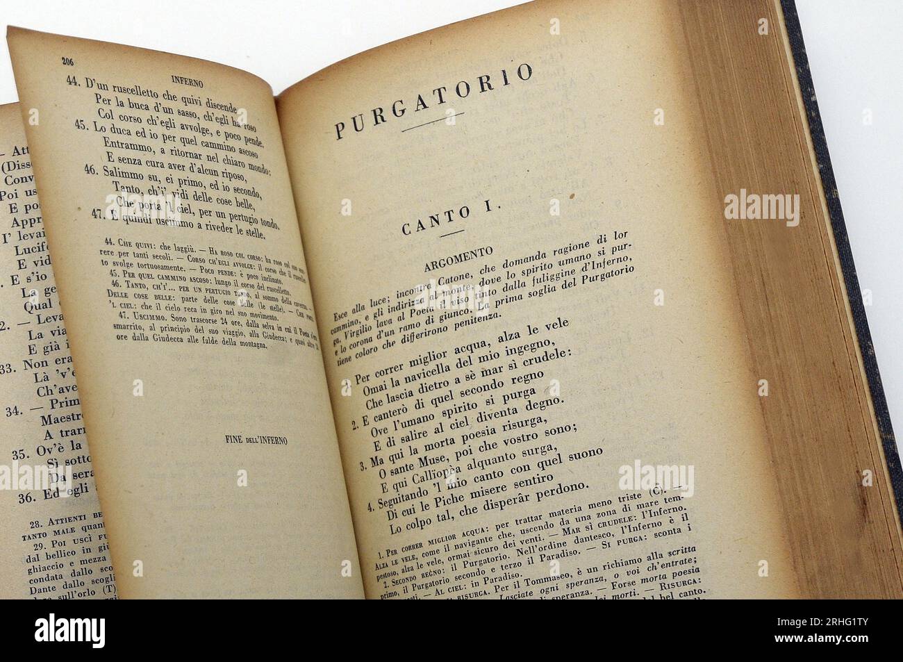 purgatory,the divine comedy open book Stock Photo - Alamy