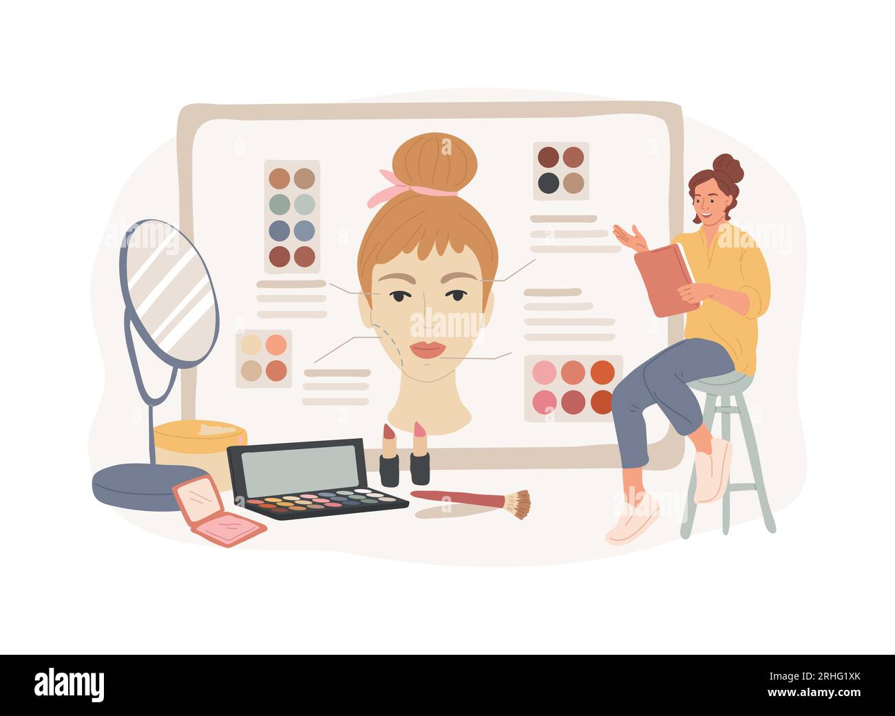 Makeup courses isolated concept vector illustration. Makeup artist ...