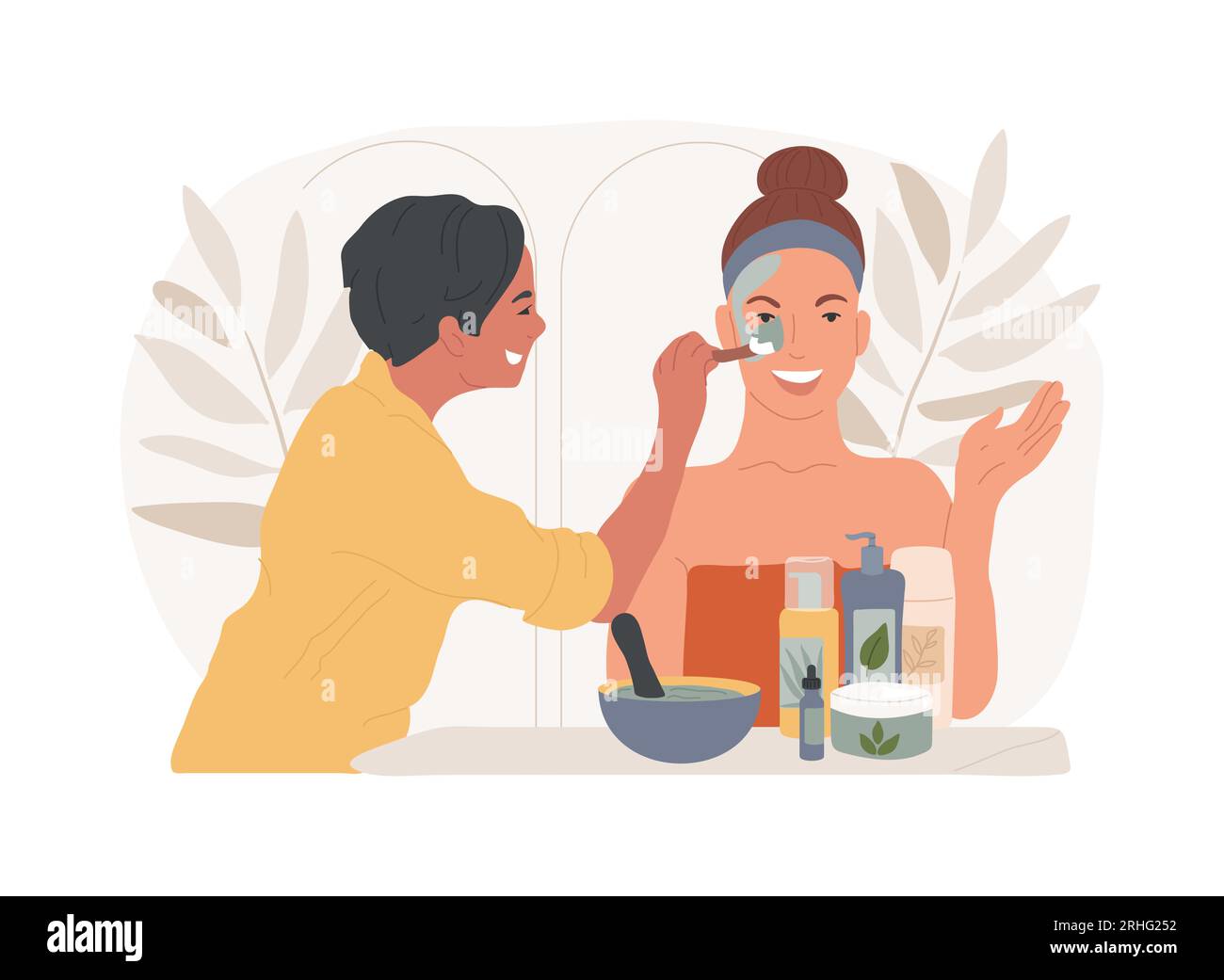 Skincare isolated concept vector illustration. Skin therapy, green ...