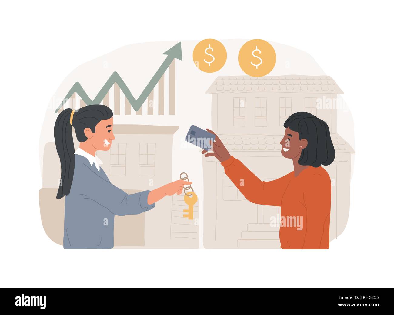 Property market isolated concept vector illustration. Housing market ...