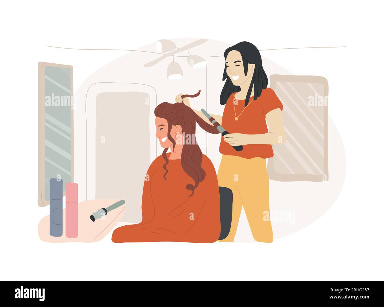 Hair salon isolated concept vector illustration. Hairdressing service ...