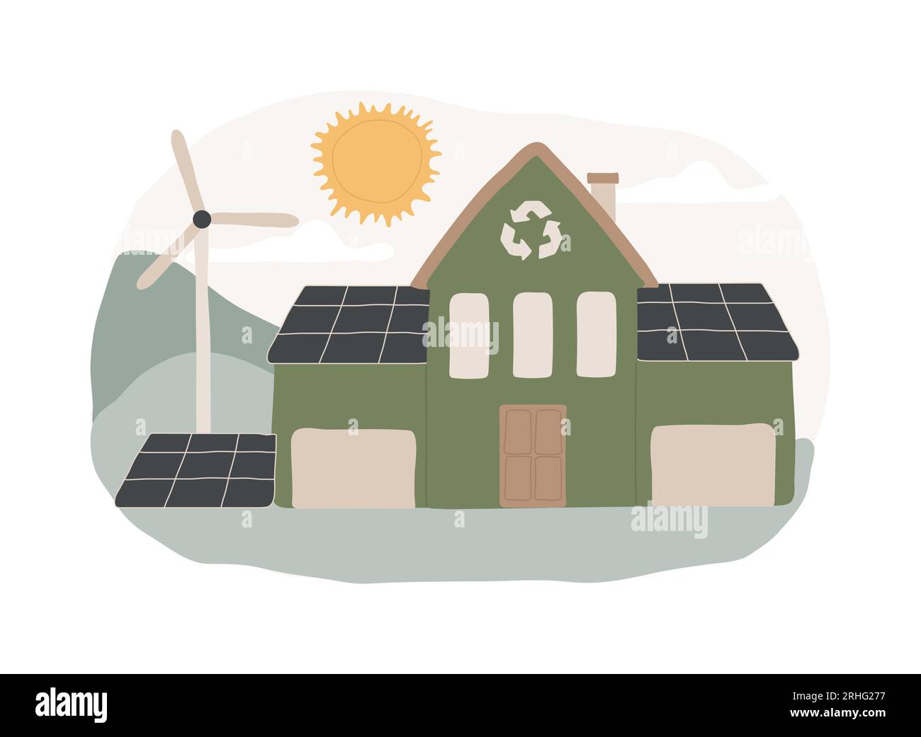 Eco house isolated concept vector illustration. Environmentally low ...