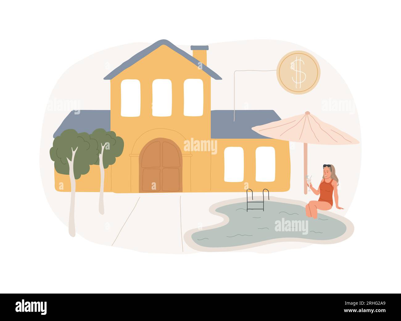 Private residence isolated concept vector illustration. Single family ...