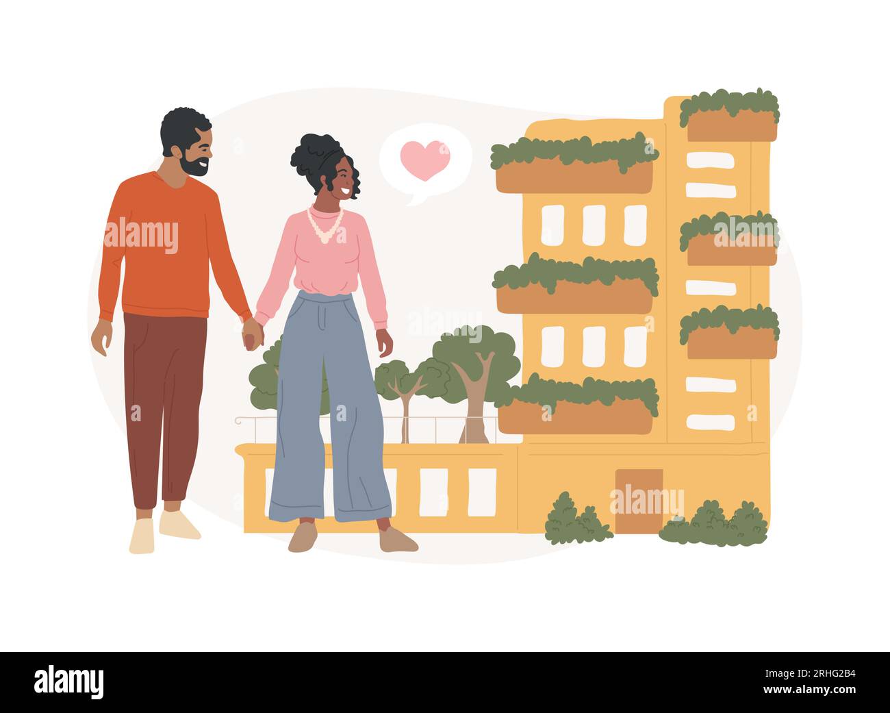 Vertical green city isolated concept vector illustration. Air pollution ...