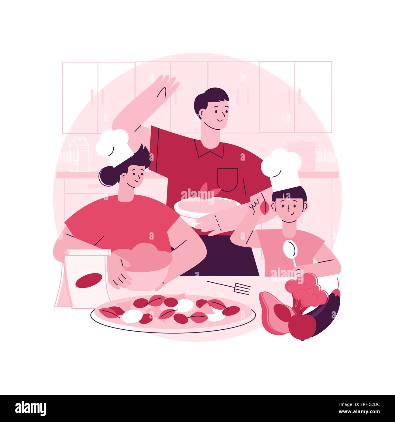 Home cooking abstract concept vector illustration. Cook at home, online ...