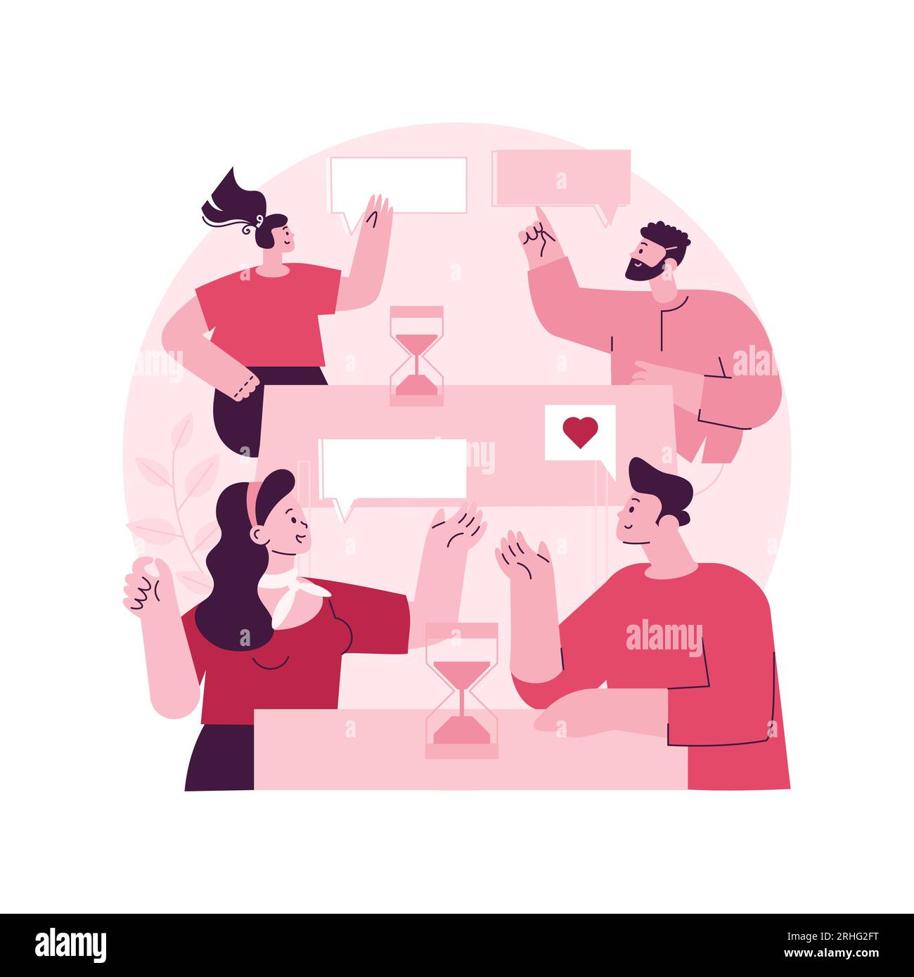 Blind date abstract concept vector illustration. Speed dating, online ...