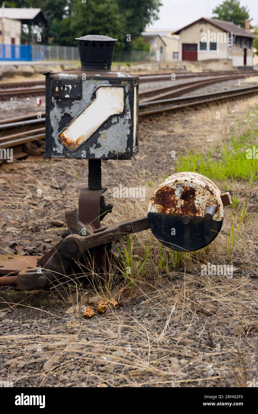 Railway swich signal Stock Photo - Alamy