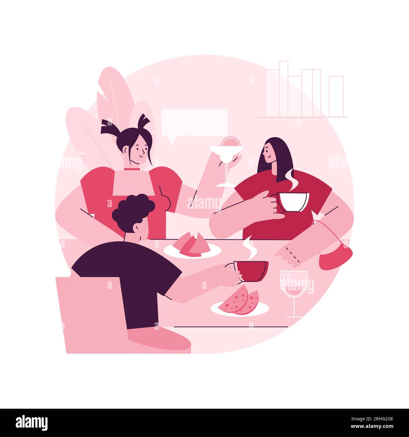 Friends meeting abstract concept vector illustration. Friendly meeting ...