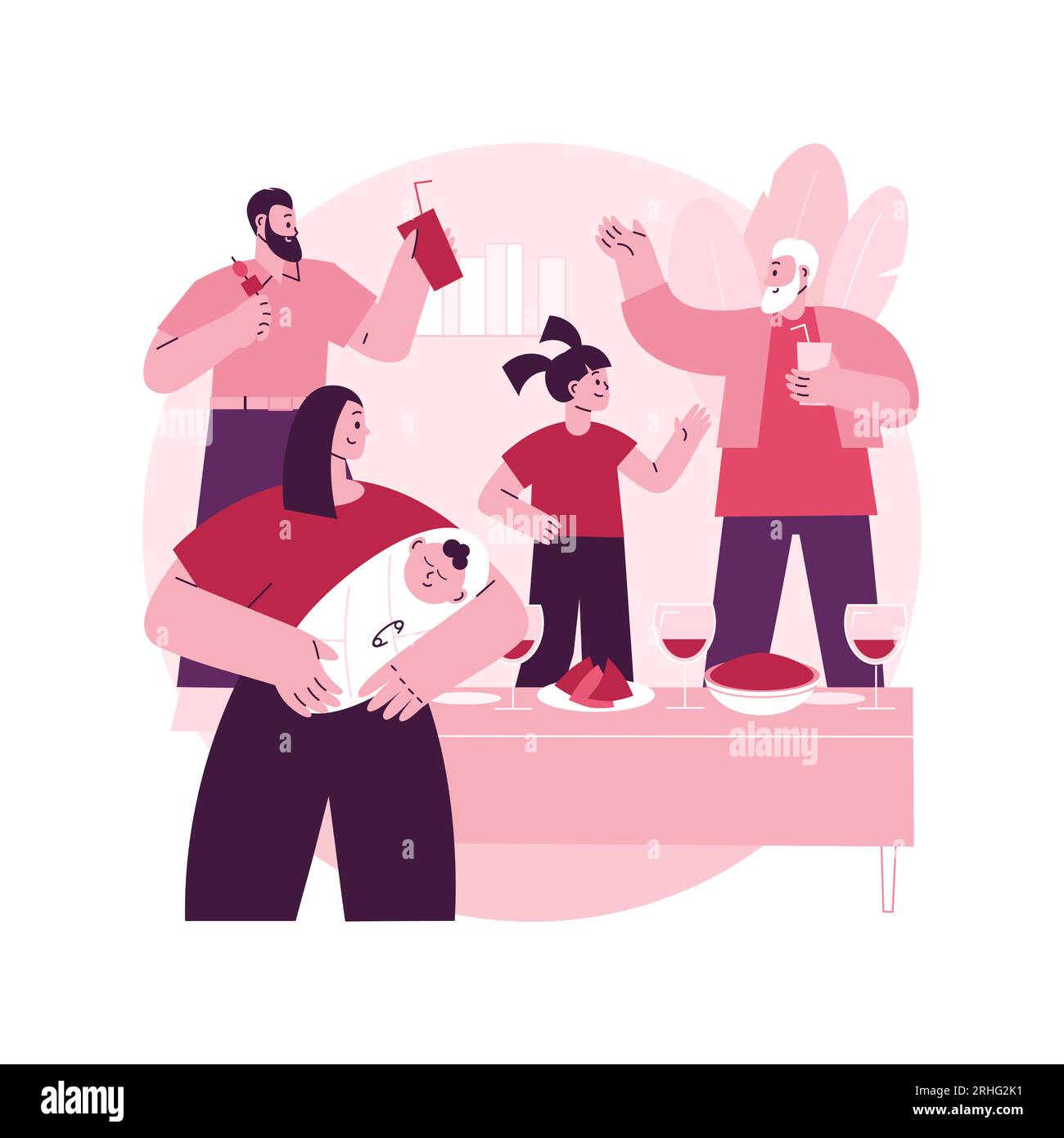 Family tradition abstract concept vector illustration. Family reunion ...