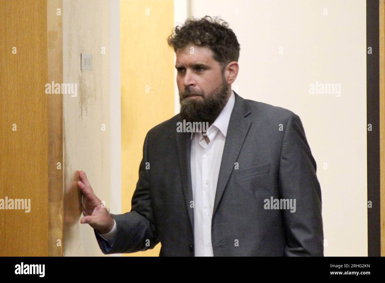 Brandon Case enters the courtroom at the Lincoln County Courthouse in ...
