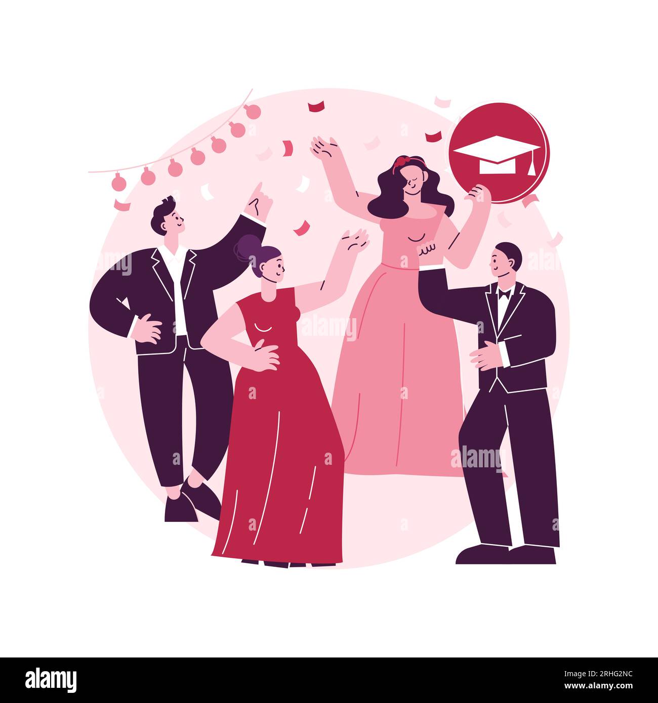 Prom party abstract concept vector illustration. Prom night invitation ...