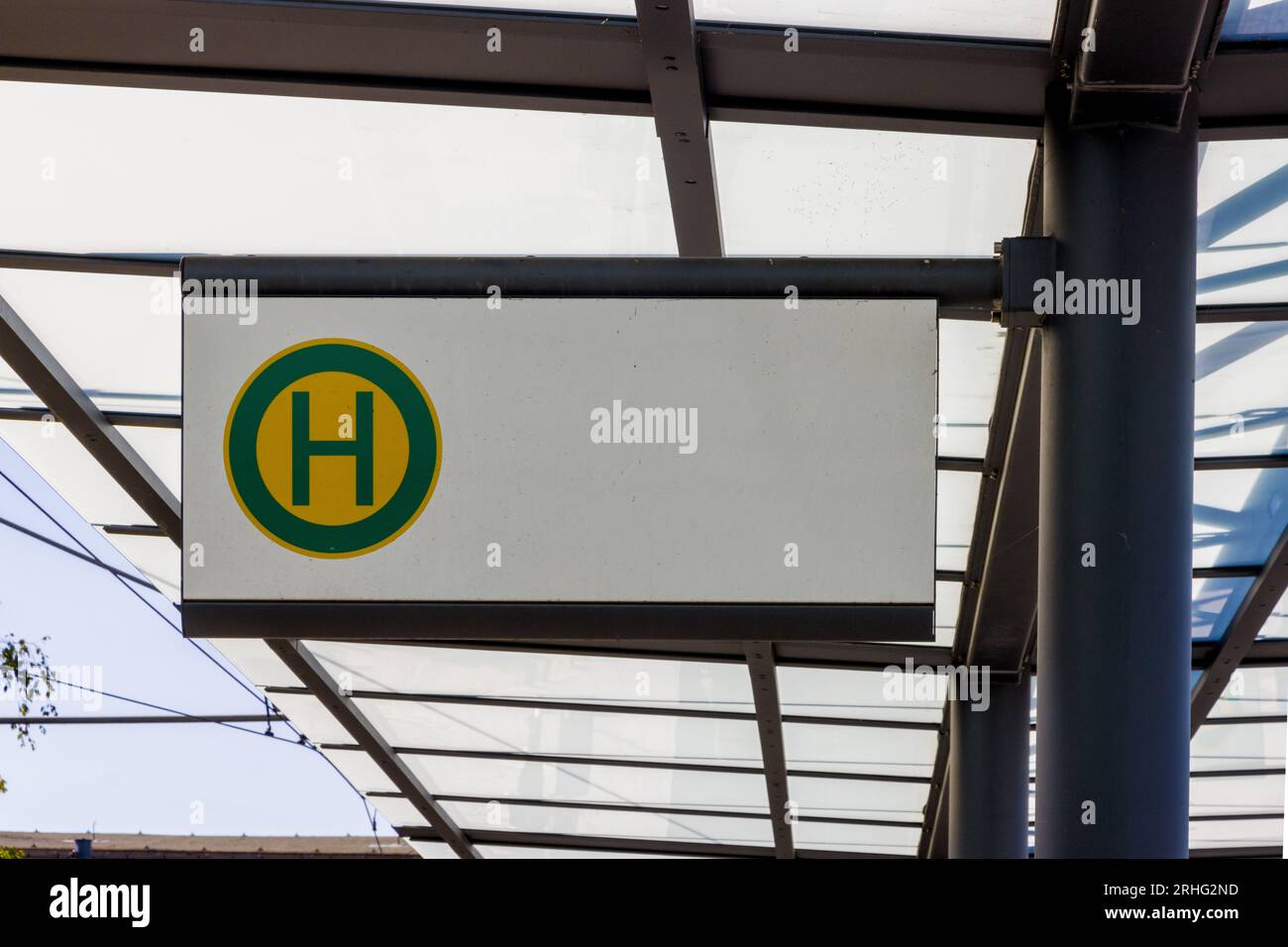 Tram stop sign Germany Stock Photo - Alamy