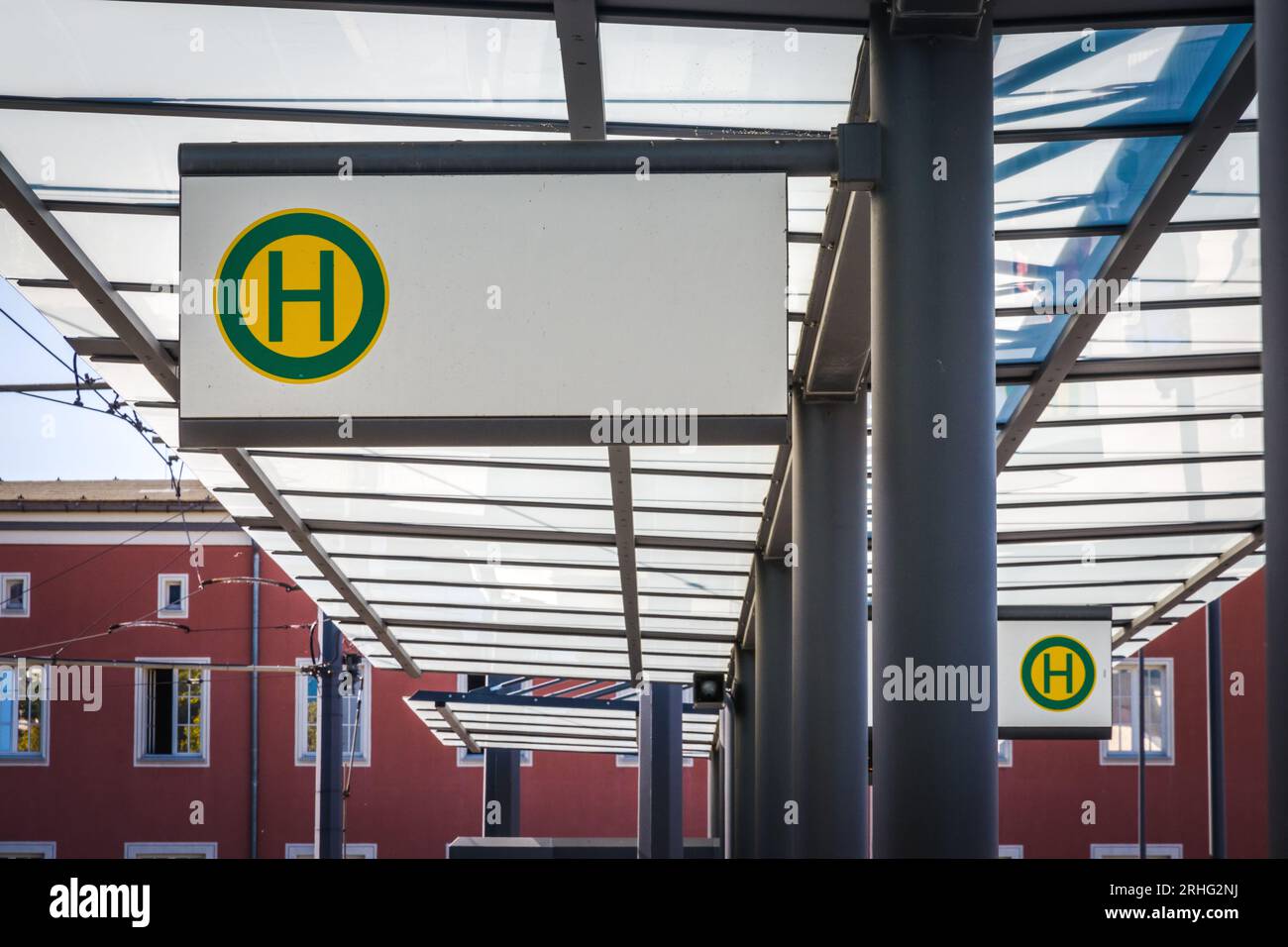 Tram stop sign Germany Stock Photo - Alamy