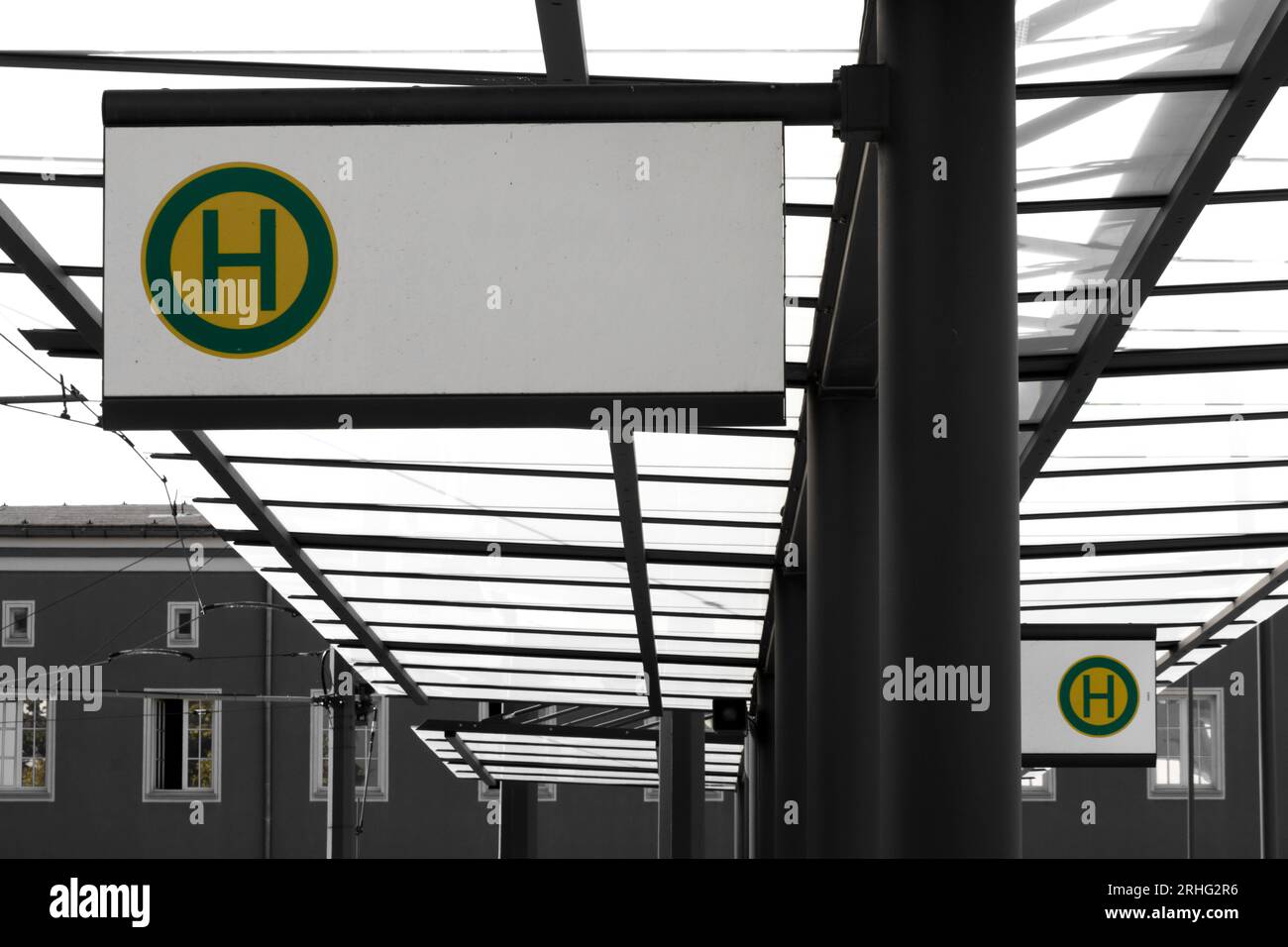 Tram stop sign Germany Stock Photo - Alamy