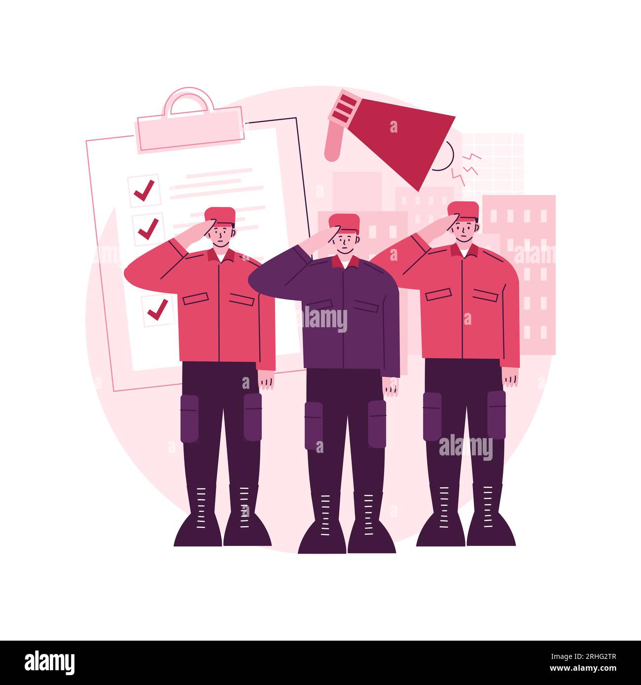 Compulsory military service abstract concept vector illustration ...