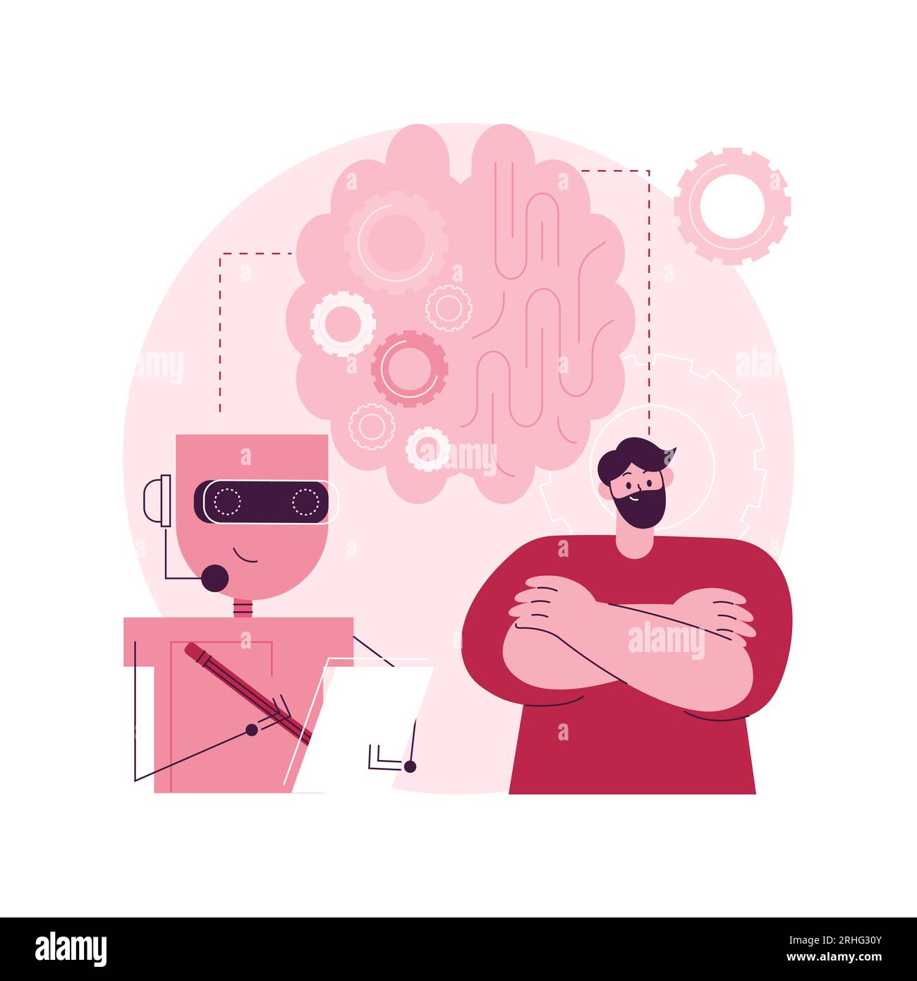 Augmented intelligence abstract concept vector illustration ...