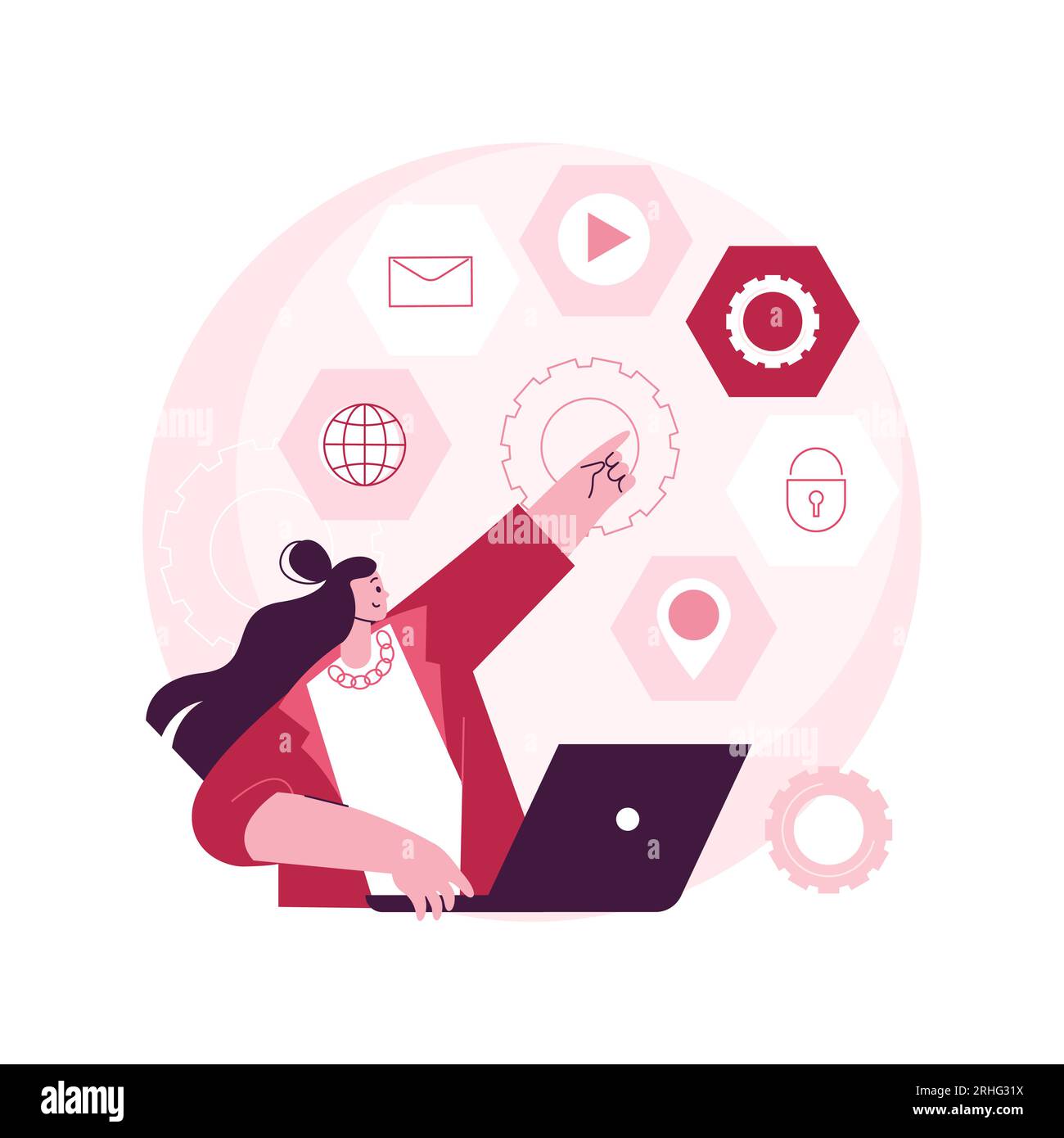 Intelligent interface abstract concept vector illustration. Interactive ... Intelligent interface abstract concept vector illustration. Interactive ...