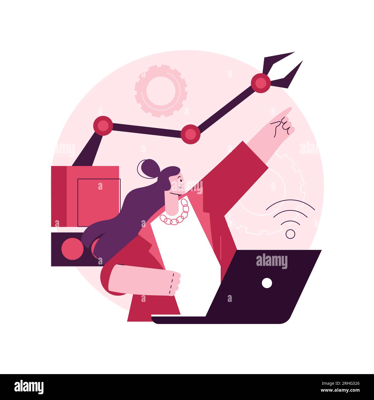 Remotely operated robots abstract concept vector illustration. Remotely ...