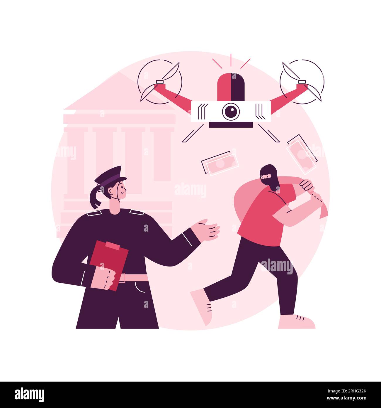 Law enforcement drones abstract concept vector illustration. Law ...