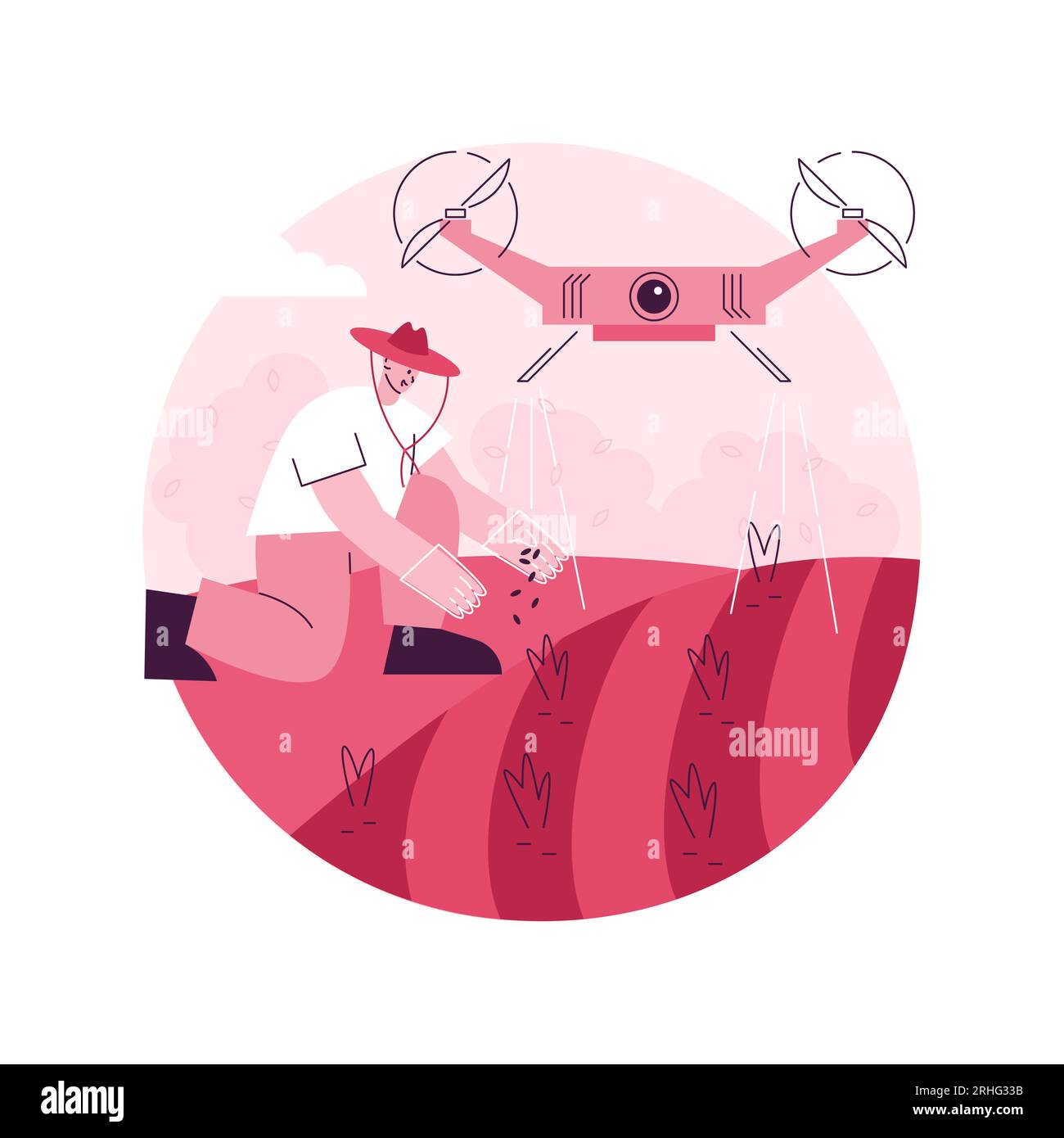 Agriculture drone use abstract concept vector illustration. Agriculture ...