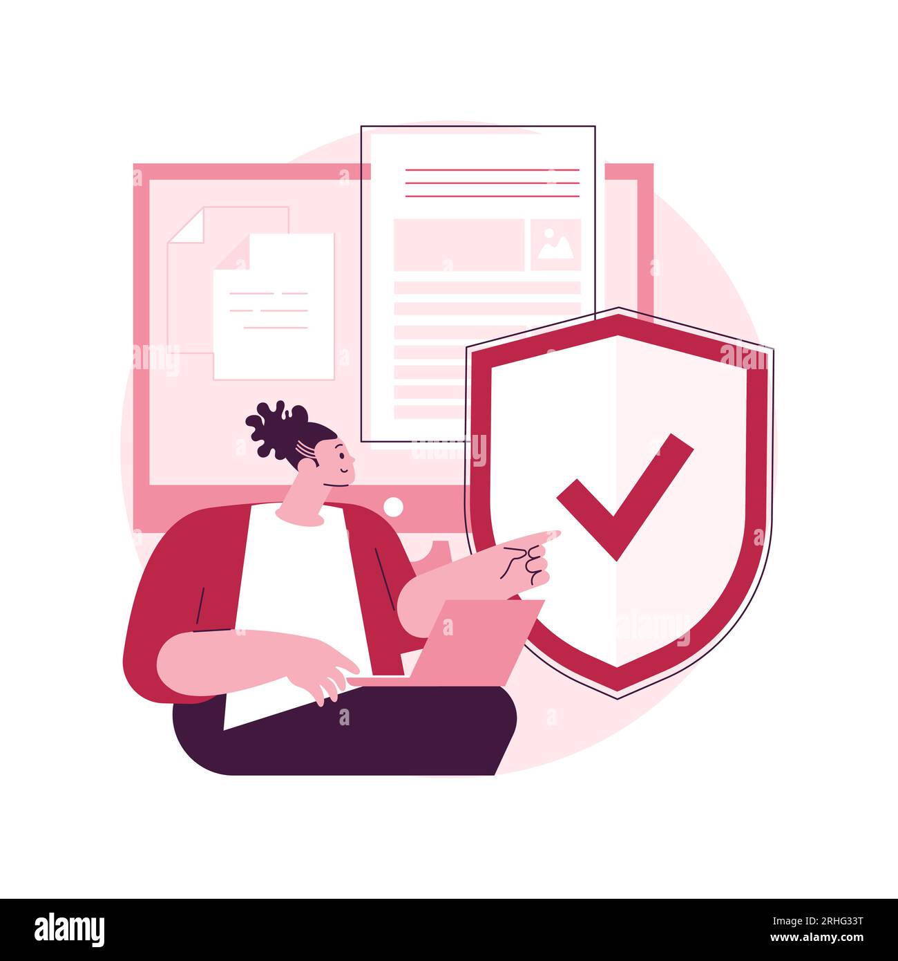 Data Protection Abstract Concept Vector Illustration Database Security Software Data