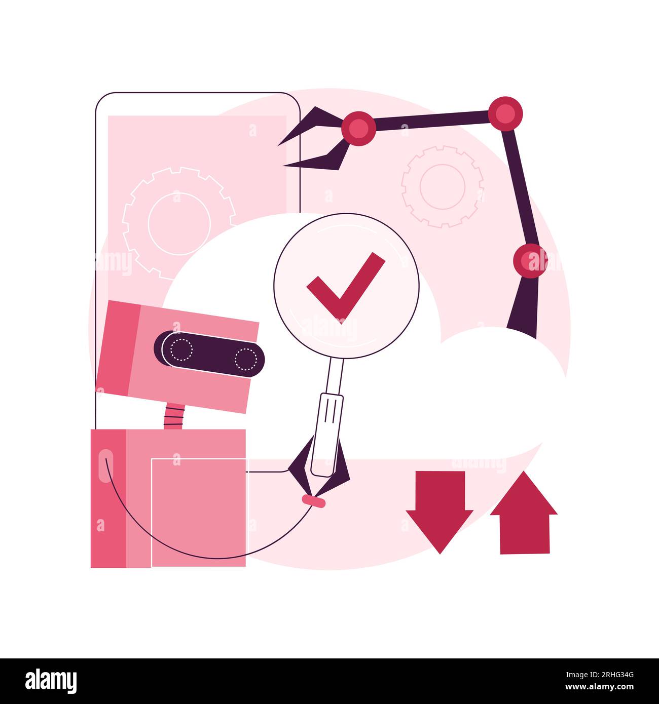 Cloud robotics abstract concept vector illustration. Remote machine learning, cloud artificial ...