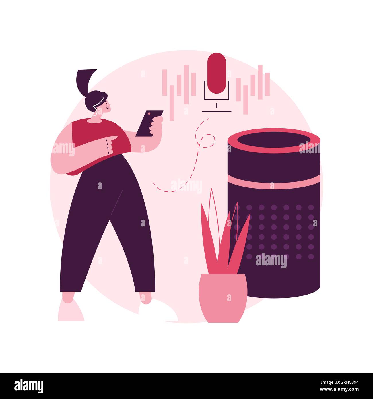 Smart speaker abstract concept vector illustration. Voice-activated ...