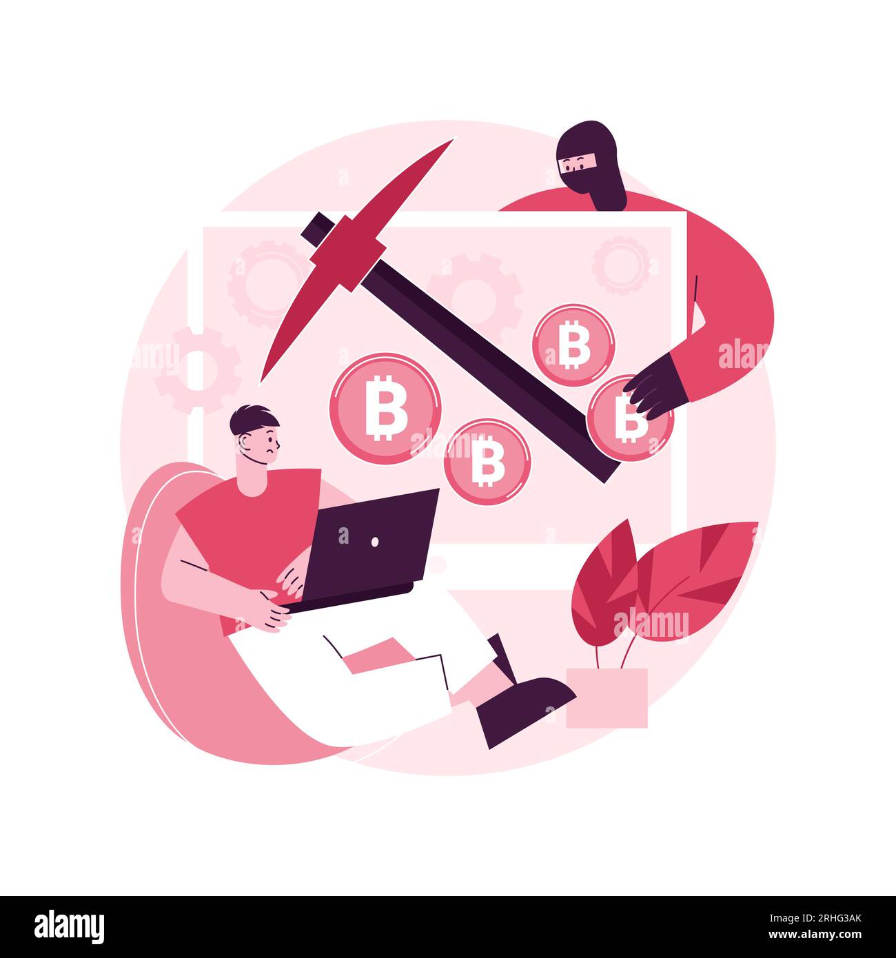 Hidden mining abstract concept vector illustration. Cryptocurrency ...