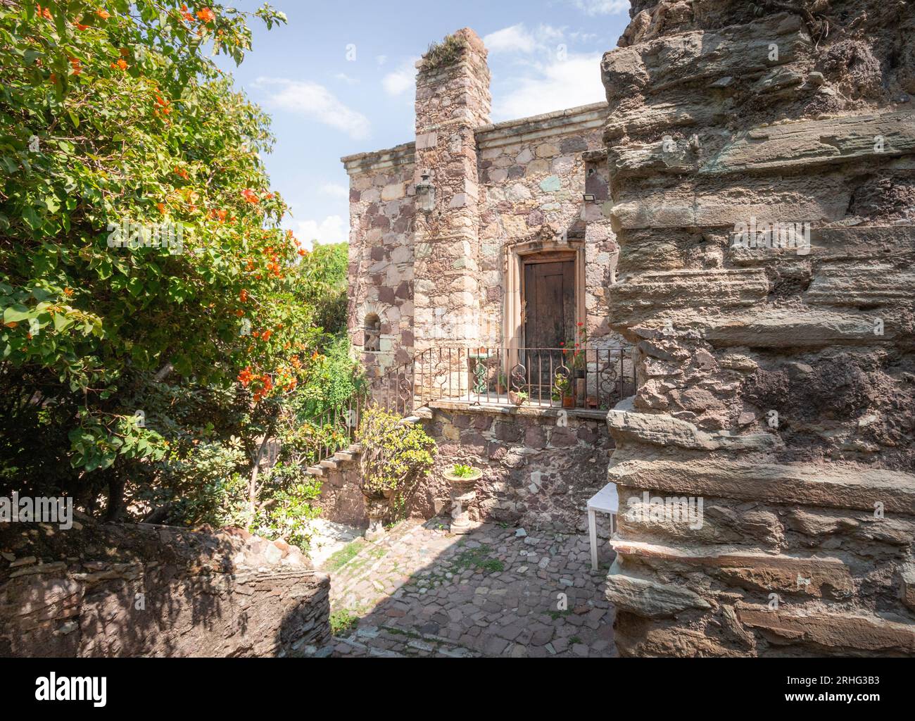 aged stone and brick wall texture Stock Photo - Alamy