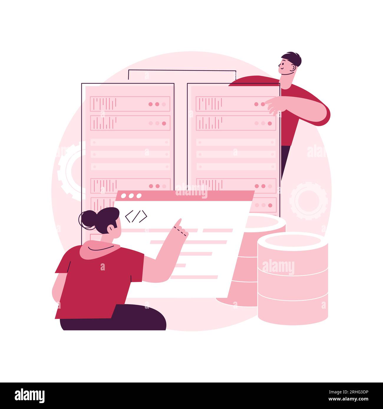 Big data job abstract concept vector illustration. Database developers ...