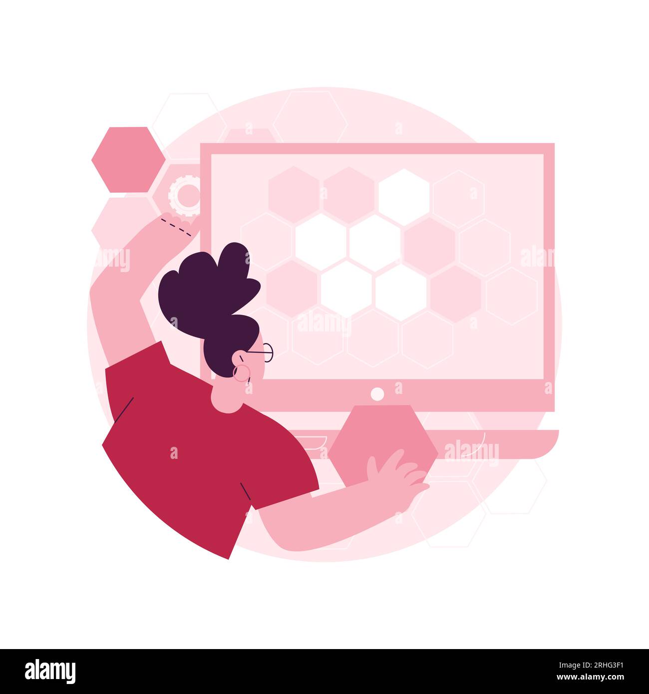Graphene technologies abstract concept vector illustration. Artificial graphene compound, carbon ...