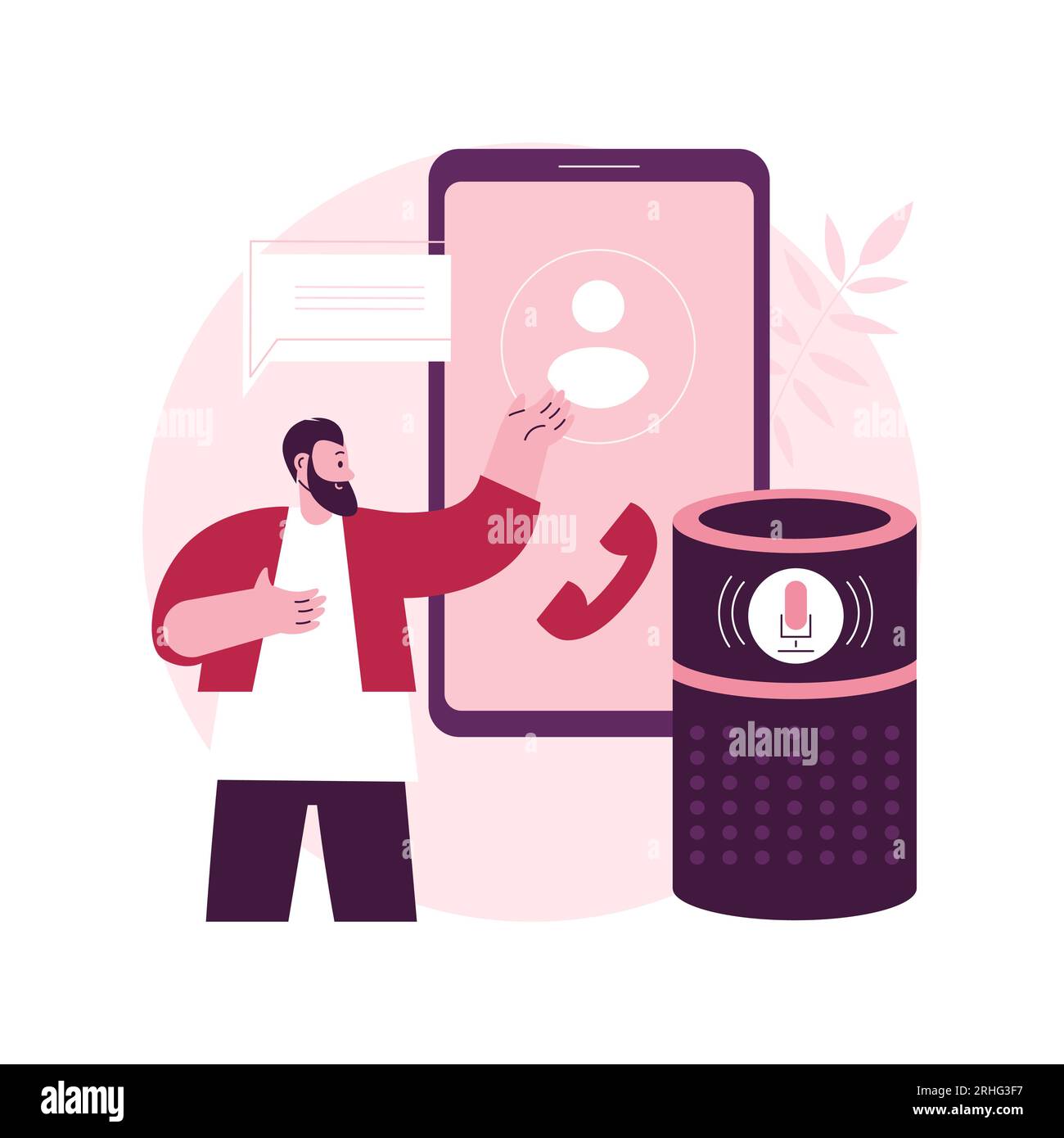 Hands-free phone calling abstract concept vector illustration. Smart ...