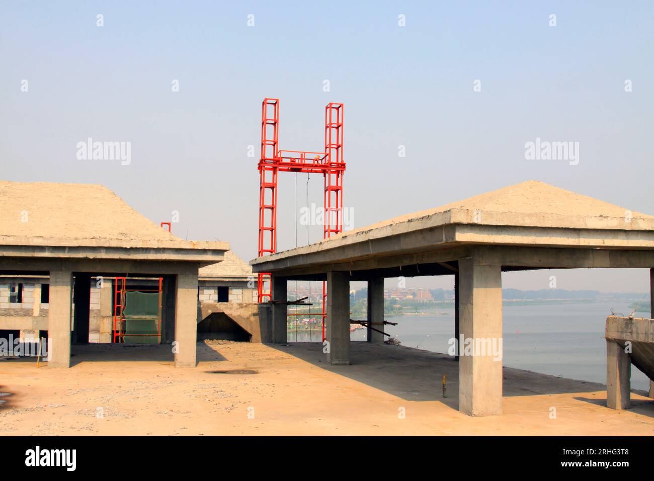 concrete pouring building, closeup of photo Stock Photo - Alamy