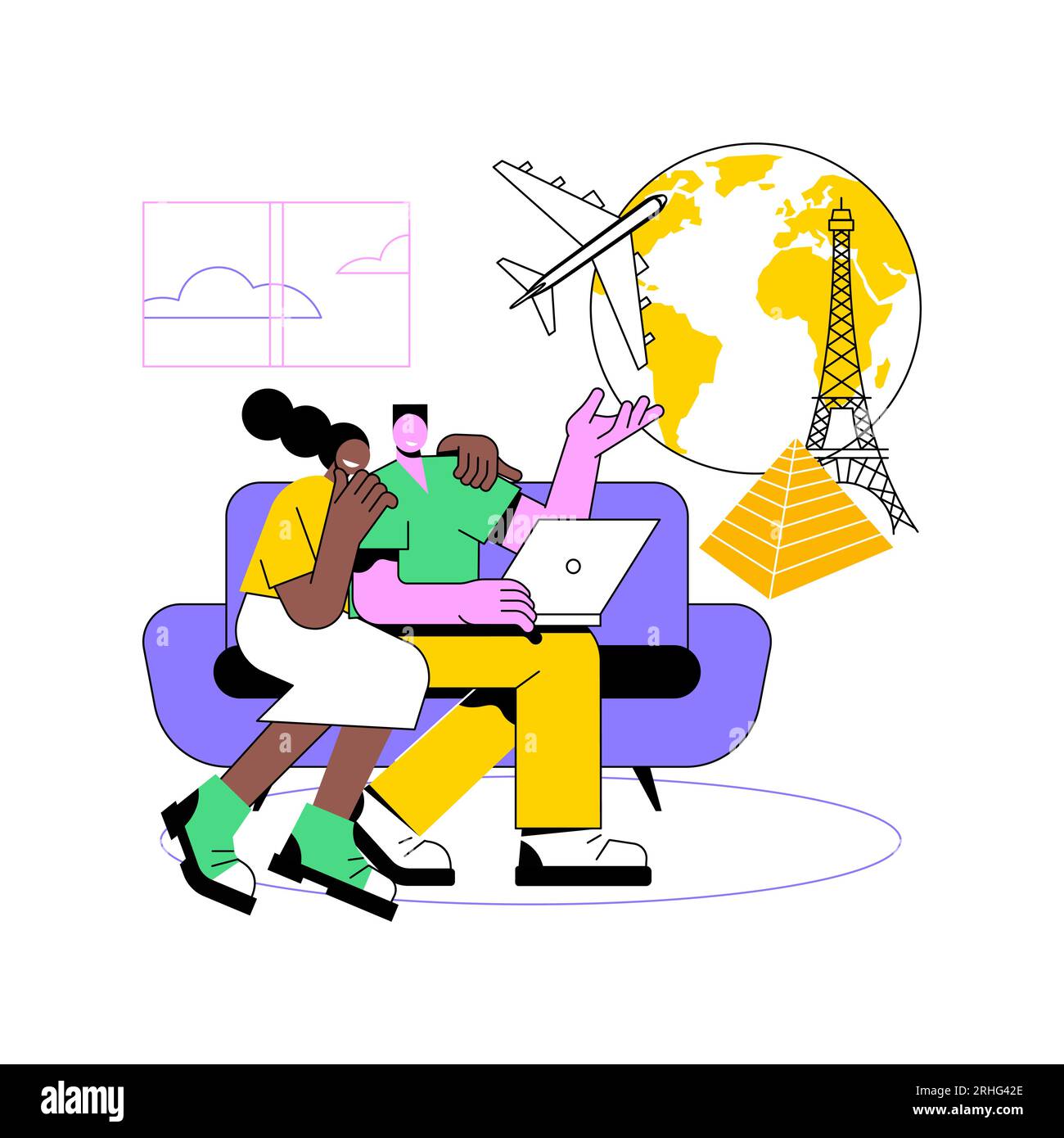 Reading guide isolated cartoon vector illustrations. Happy couple ...