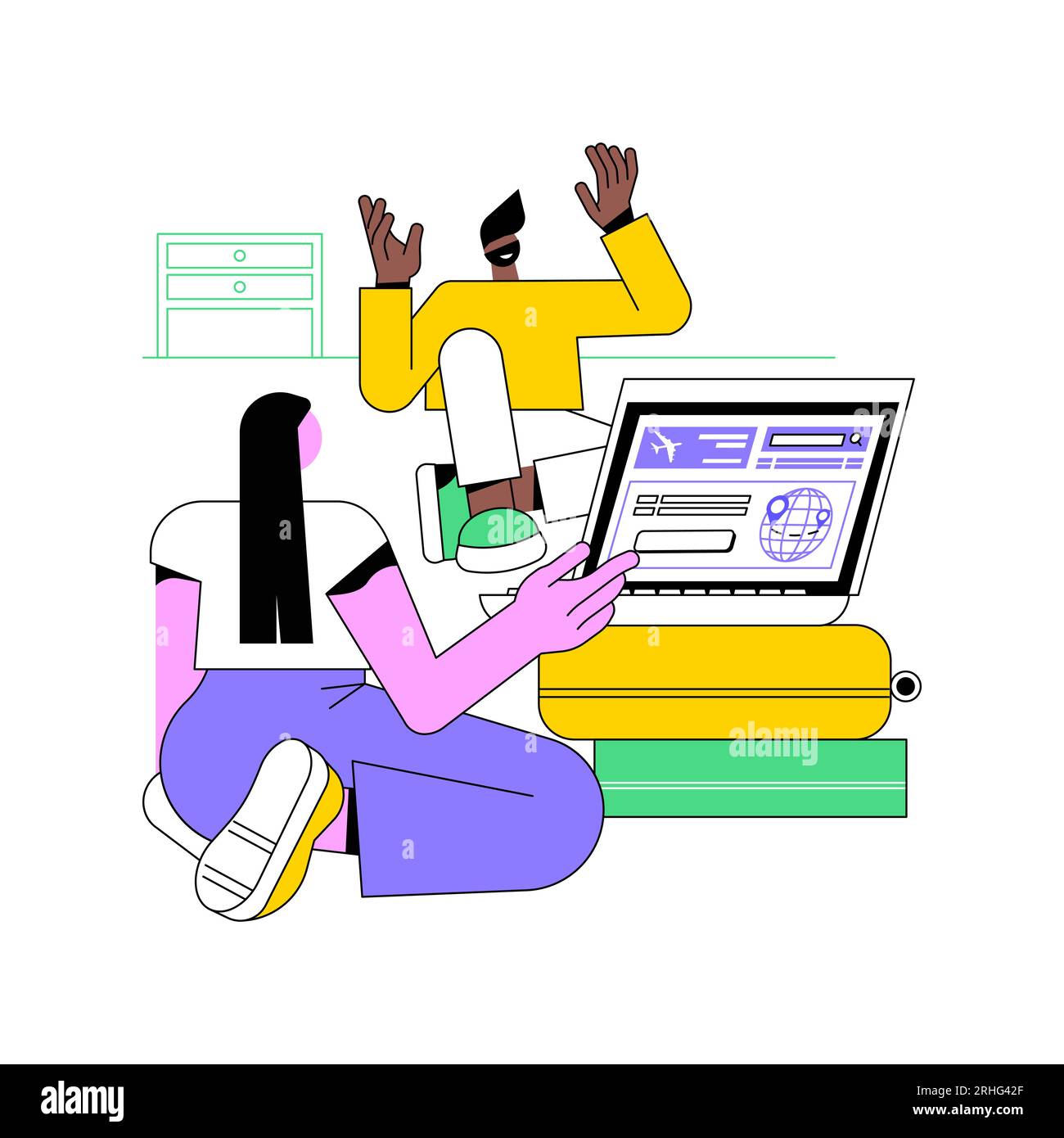 Buying tickets isolated cartoon vector illustrations. Happy couple ...