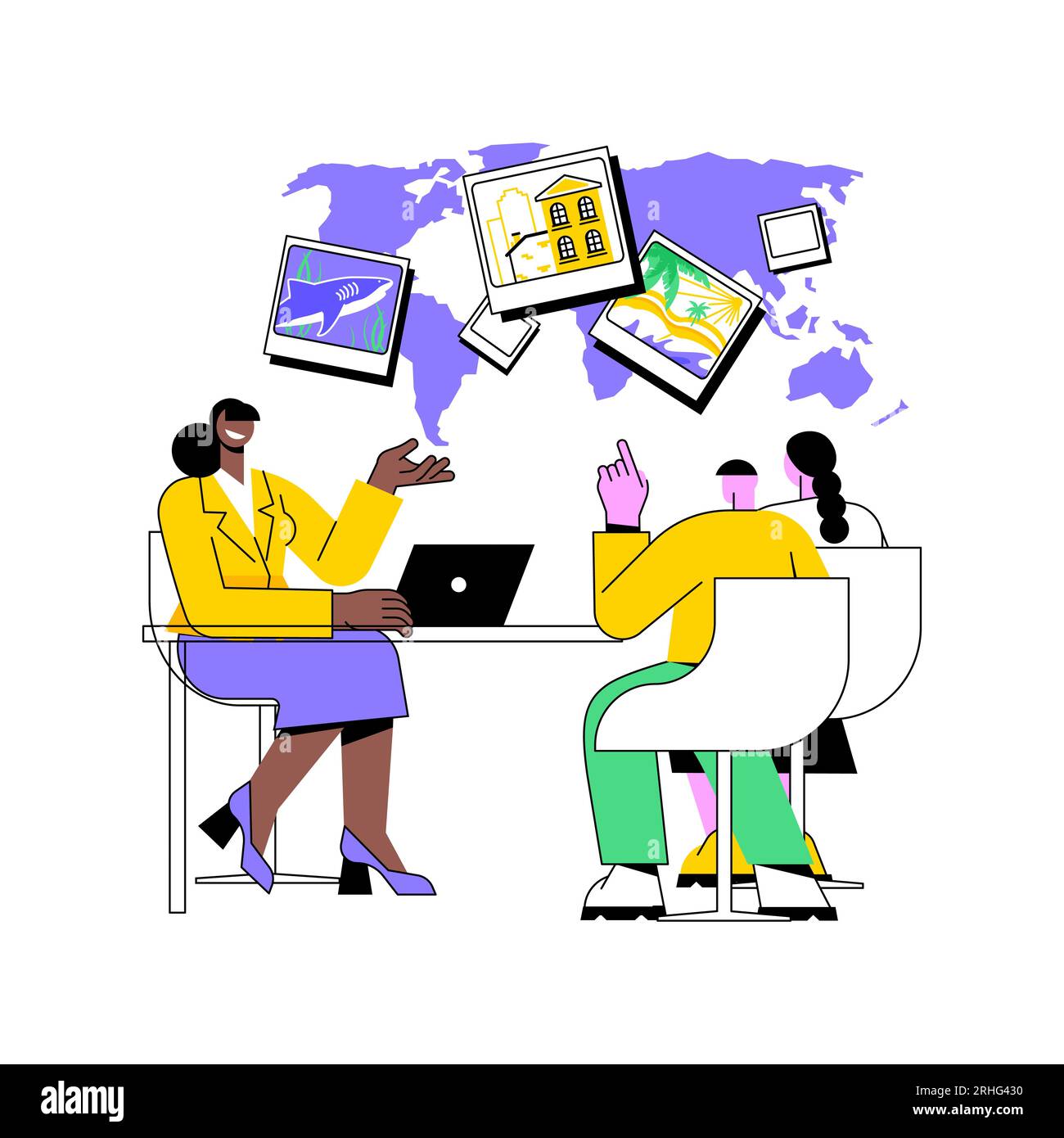 Choose destination isolated cartoon vector illustrations. Couple and ...