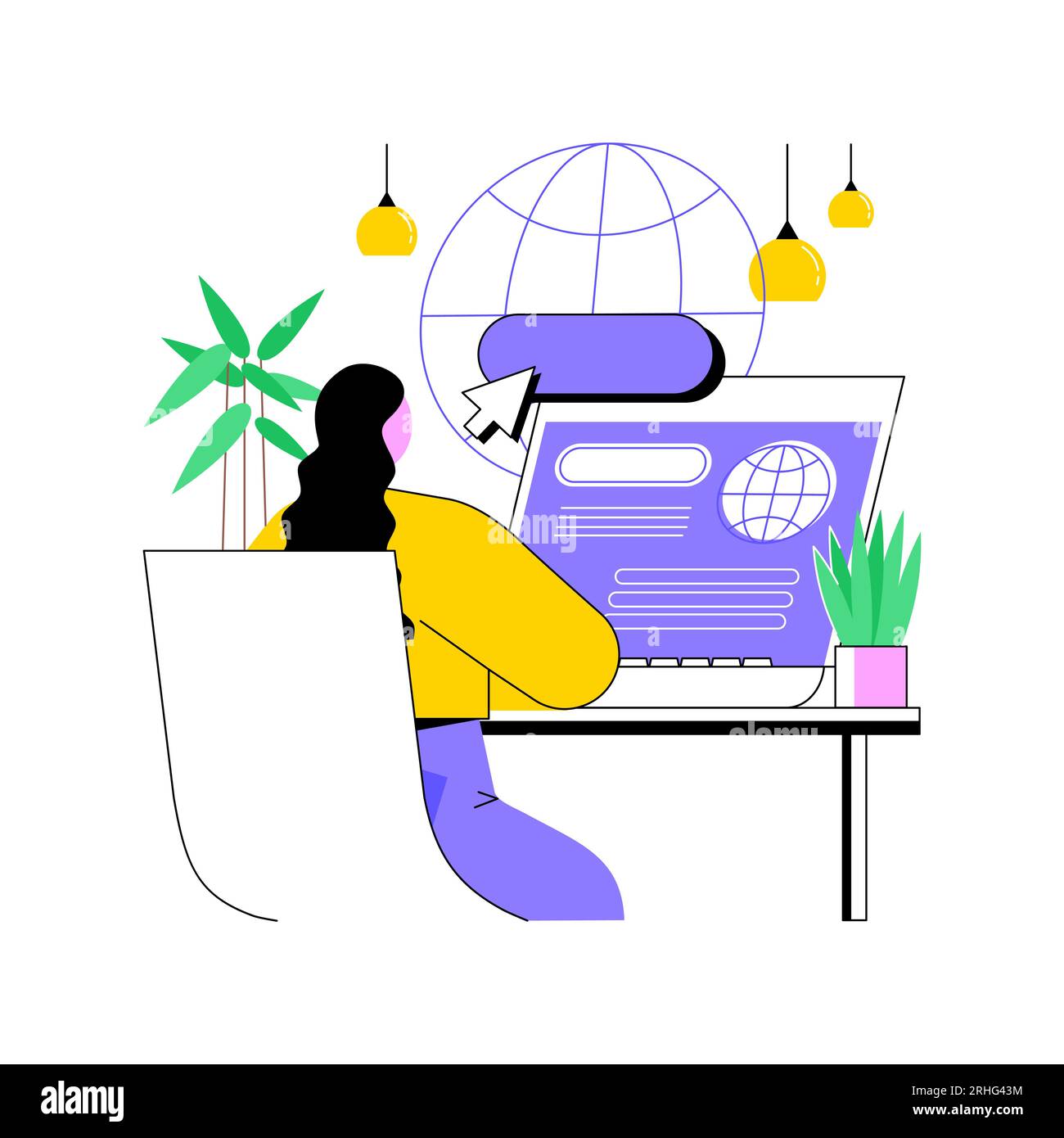 Visa application isolated cartoon vector illustrations. Woman applying ...