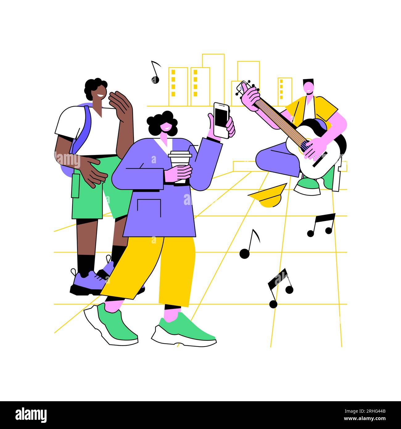 Watch street performance isolated cartoon vector illustrations ...